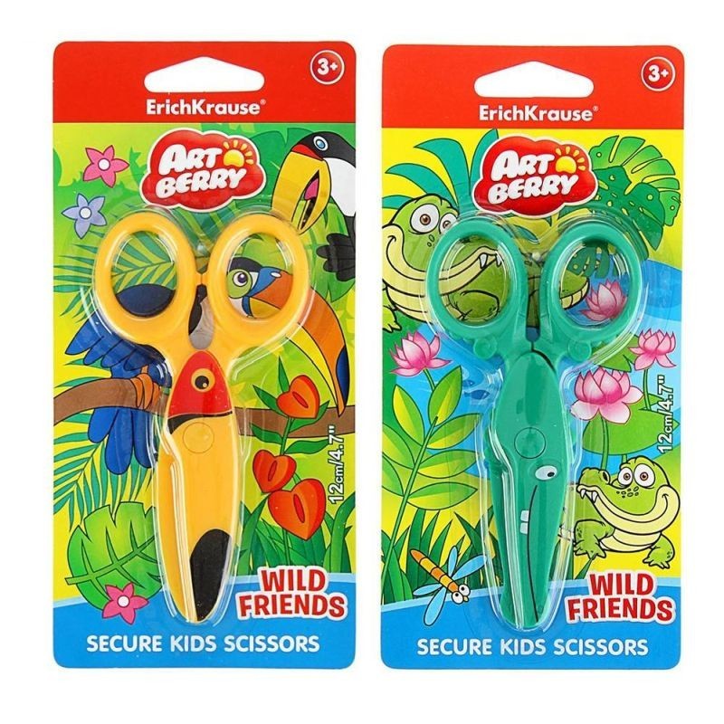 Foarfeca plastic Wild Friends, pentru copii, 12 cm