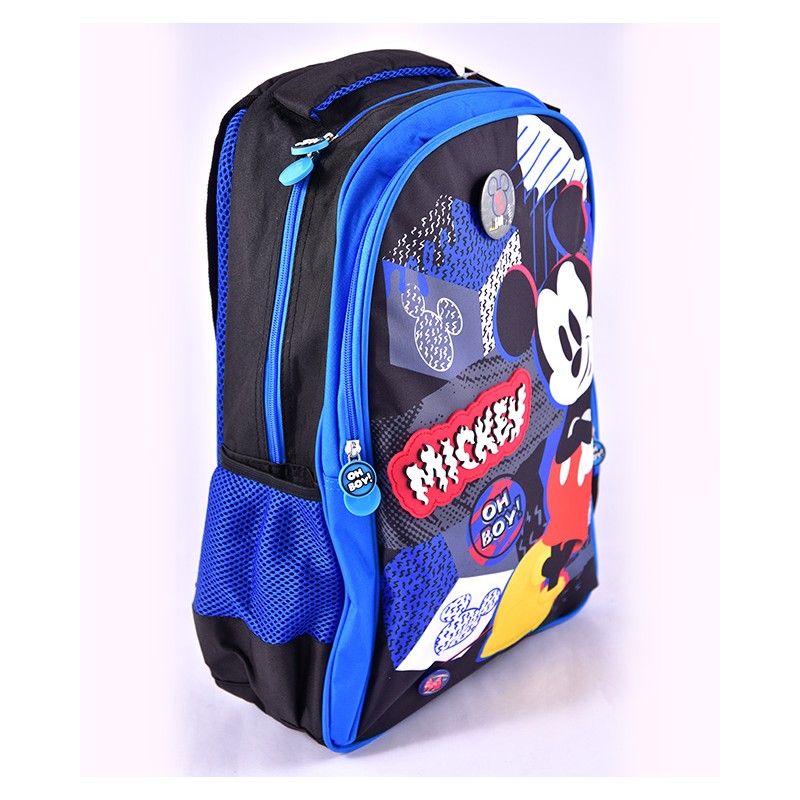Ghiozdan Mickey, material impermeabil, buretat, 46x32x14 cm