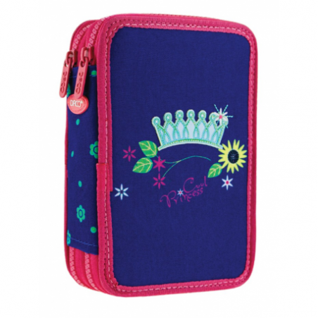 Penar elevi, 2 compartimente cu fermoare, multicolor