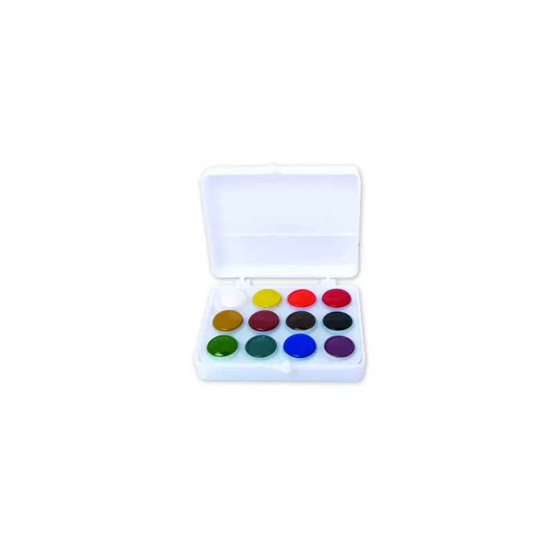 Acuarele Colibri pe baza de apa, cutie plastic, set 12 bucati
