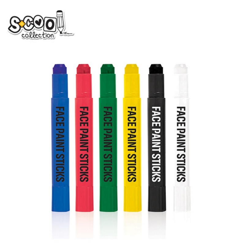 Culori pentru pictura pe fata, tub din plastic, set 6 culori