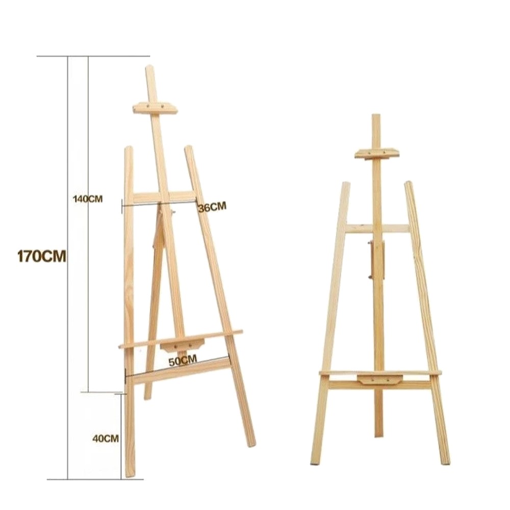 Sevalet pentru pictura, inaltime reglabila, lemn, 175x50 cm