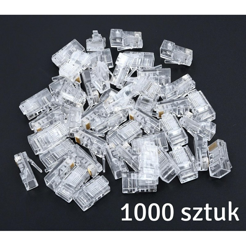 Set 1000 mufe cabluri de retea, pini placati cu aur, plastic