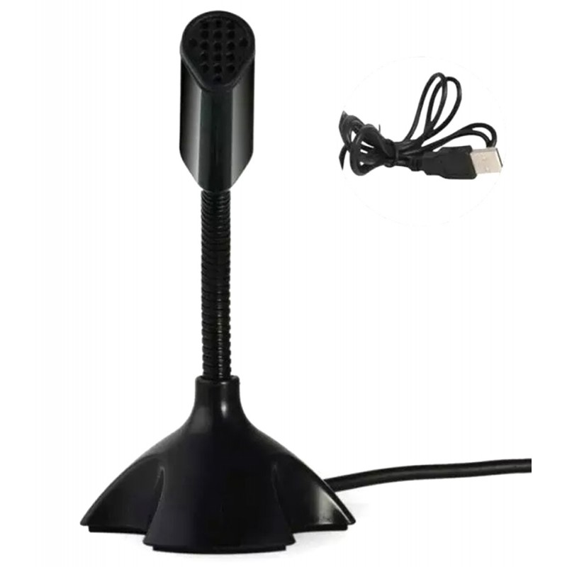 Mini microfon universal. port USB, 2,2 Ohm, 67dB, negru