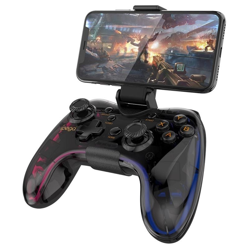 Gamepad wireless RGB, suport smartphone, Bluetooth 5.0, functie TURBO