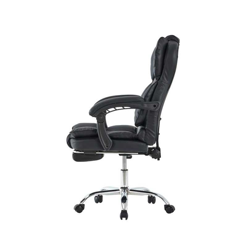 Scaun ergonomic directorial, functie recliner, suport picioare, negru