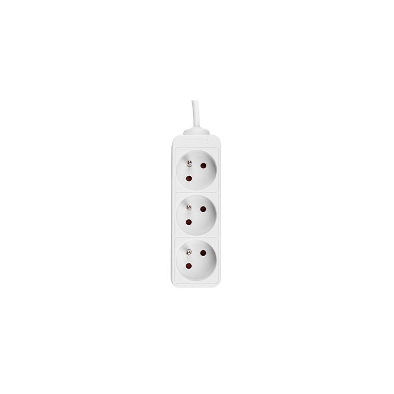 Prelungitor 3 prize standard, protectie suprasarcina, IP20,5m, alb