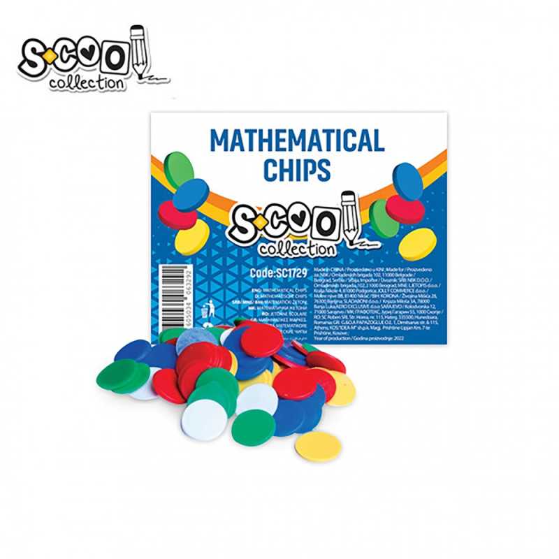 Set jetoane colorate pentru adunare si scanere, 2 cm, PVC